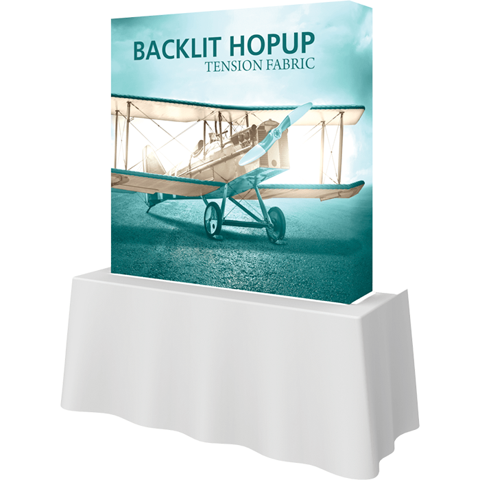 Hopup™ 5Ft Backlit Straight Full Height Tension Fabric Display | BIZAY